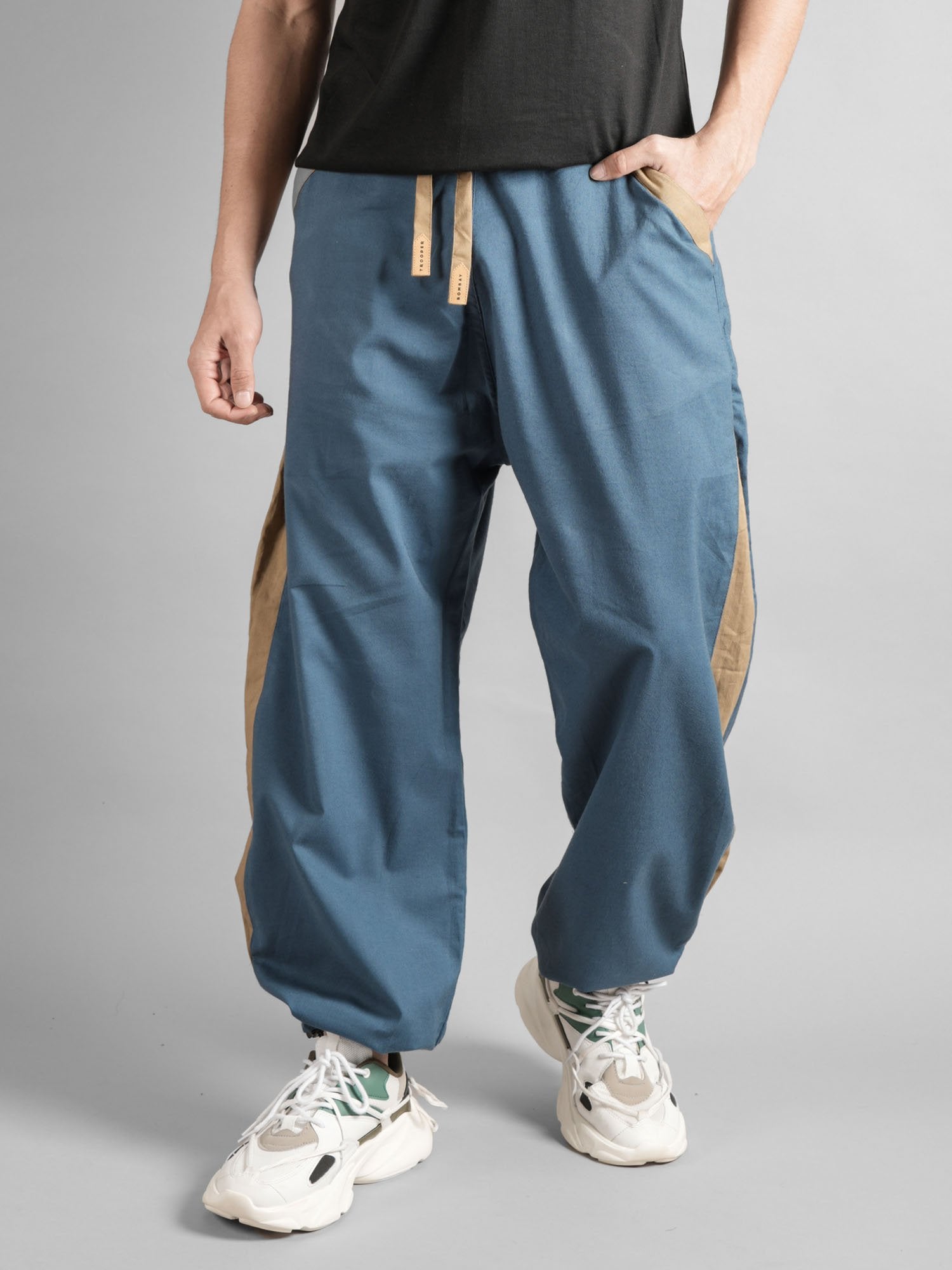 Slate Blue & Beige - Unisex Parachute Hoppers