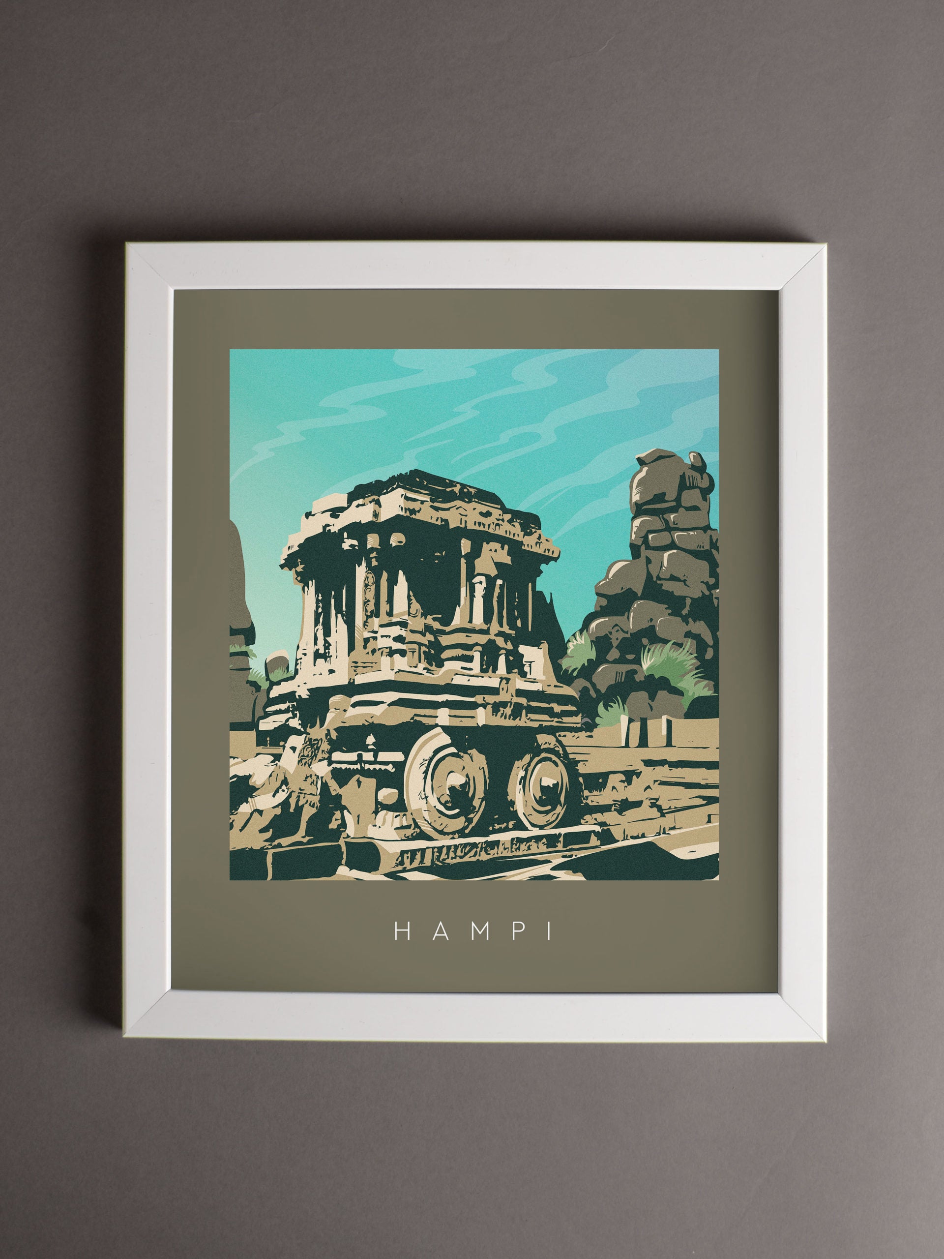 Hampi: Sketches Of India - Framed Art Print