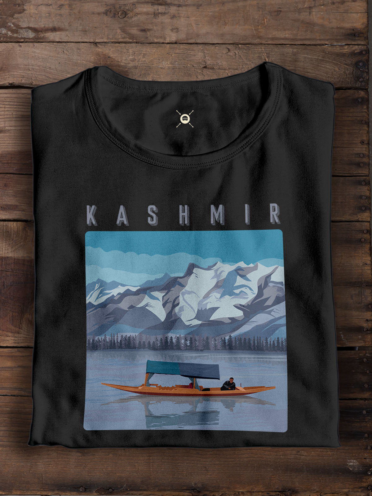 Kashmir Dal Lake: Sketches Of India - Graphic T-shirt For Women